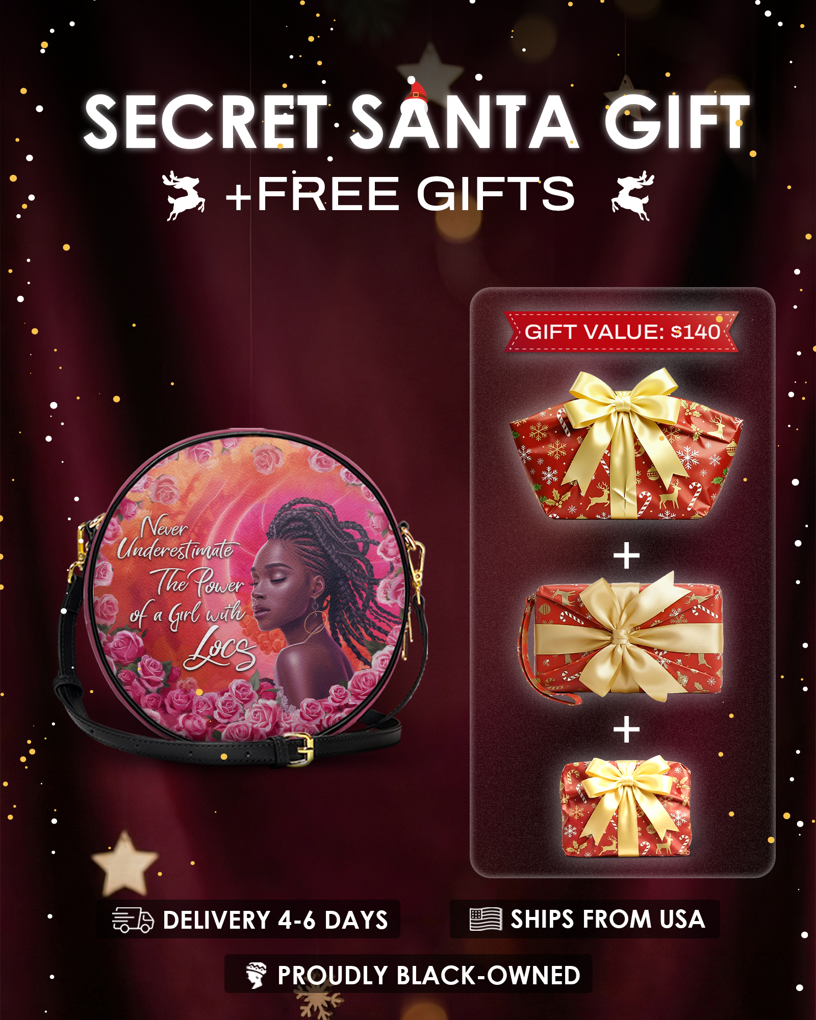 "Loclani" Circle Crossbody Bag SANTA Deal – Afroyla