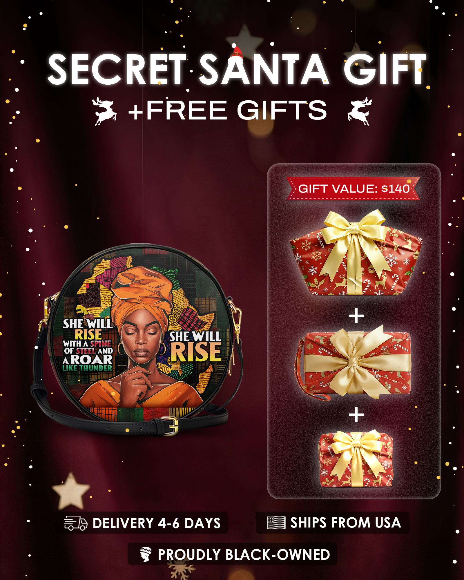 "Thundara" Circle Crossbody Bag SANTA Deal – Afroyla